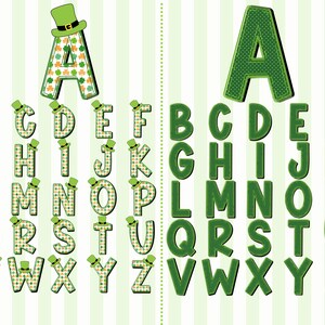 St Patricks Day Alphabet PNG Bundle, Shamrock Letters, St Pattys Green ...
