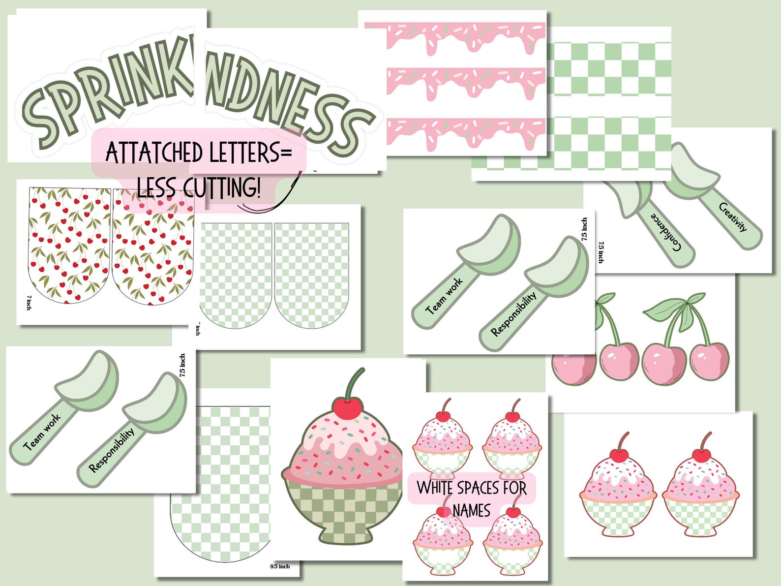 Cherry Bulletin Board Kit February Classroom Decoration Spring Holiday ...