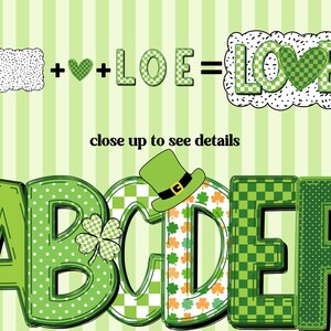St Patricks Day Alphabet PNG Bundle, St Patty Doodle Letters, March ...