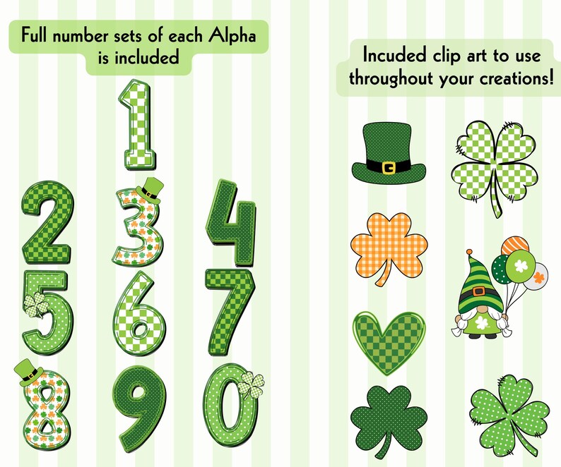 St Patricks Day Alphabet PNG Bundle, St Patty Doodle Letters, March ...