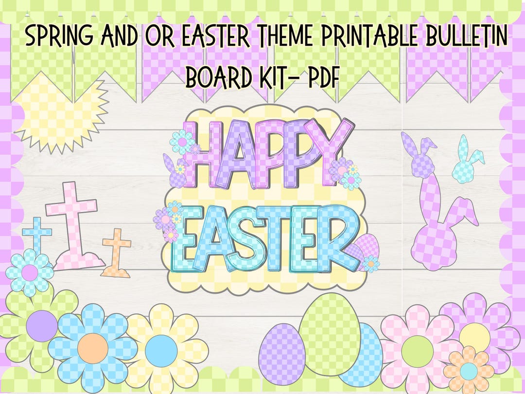 Easter Bulletin Board Kit Pdf, Printable Spring Classroom Decoration ...