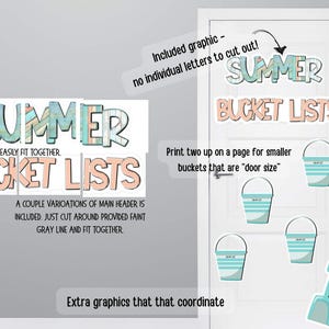 Summer Bulletin Board Kit PDF JPG, Bucket List Classroom Decoration ...