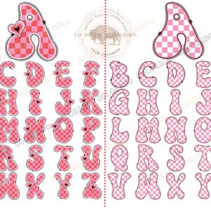 Alphabet Valentine PNG Letters Bundle, Dalmatian Dot Backgrounds ...