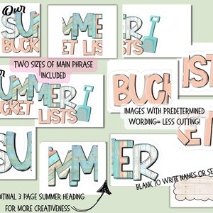Summer Bulletin Board Kit PDF JPG, Bucket List Classroom Decoration ...