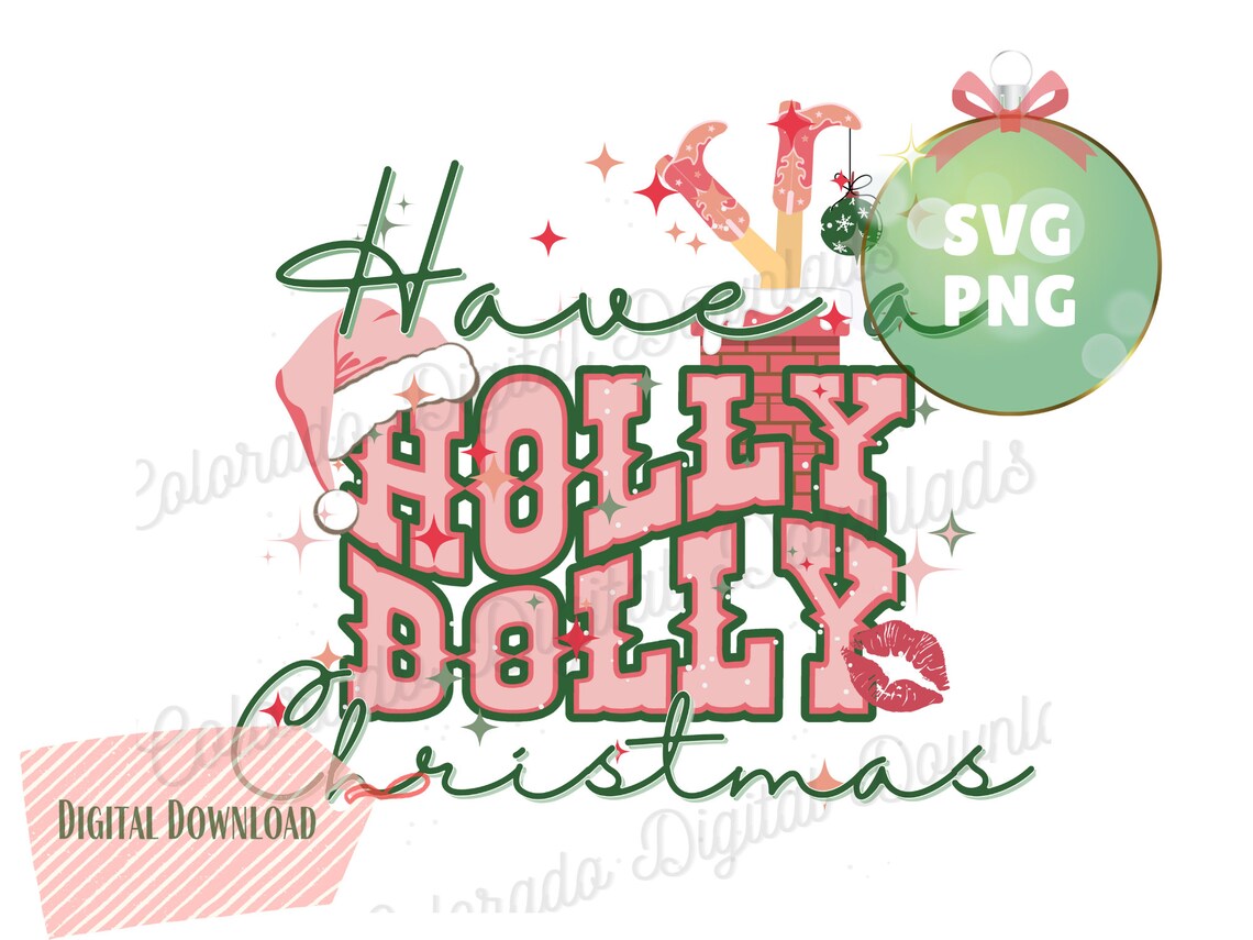 Holly Dolly PNG, rosa Dolly png Country Musik png svg Dolly Weihnachten ...