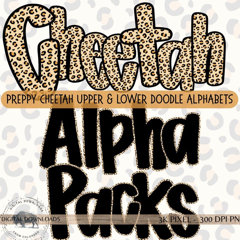 Leopard Magazine Font Png - Etsy