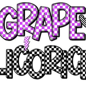 Checker Alphabet Bundle, Alpha Doodle Letters Png, Printable Checkered ...