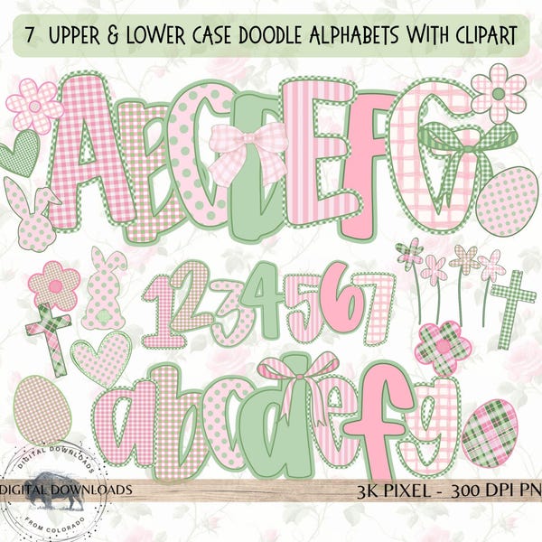 Easter Preppy Alphabet - Etsy