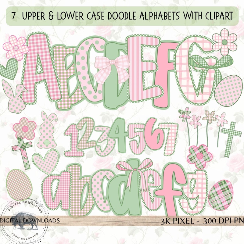 Easter Preppy Alphabet - Etsy