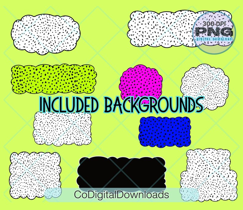 Neon Checker Alphabet PNG Bundle: Retro Doodle Letters (digital ...