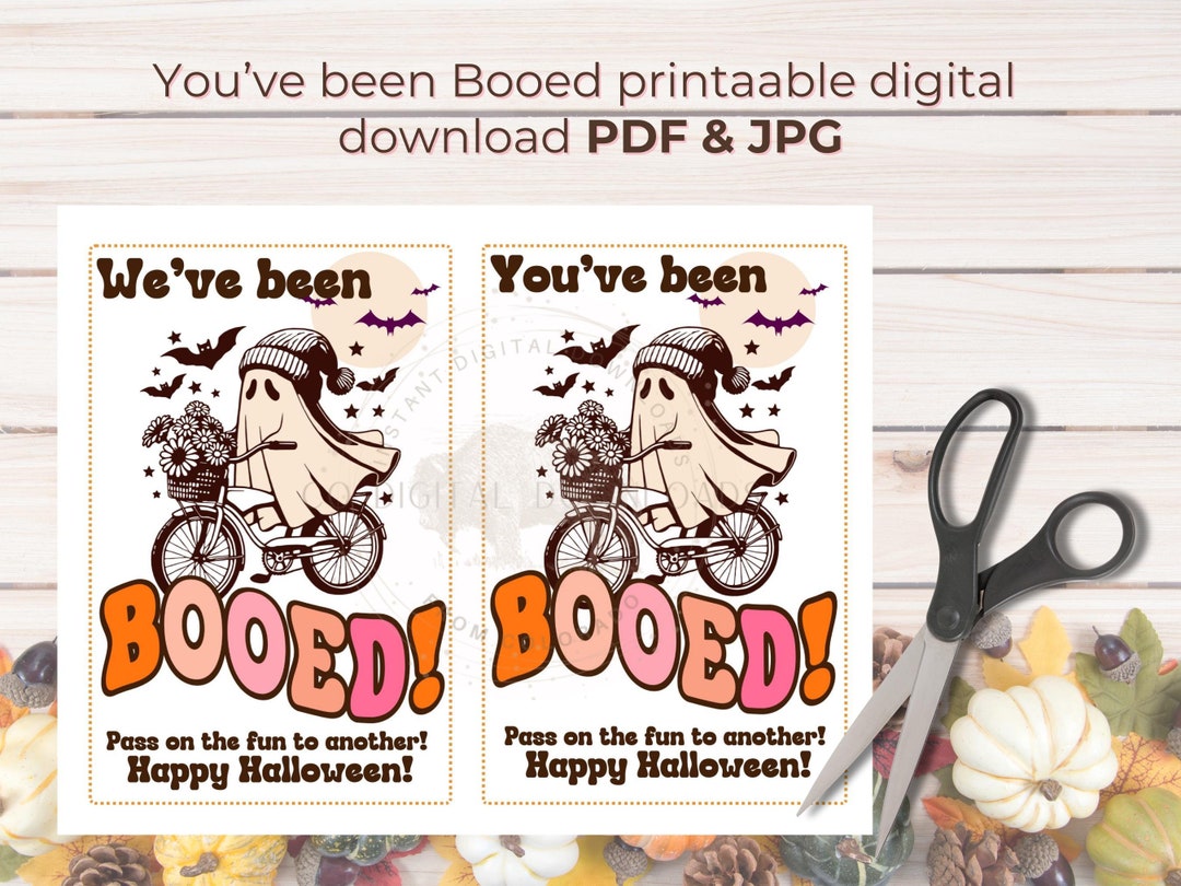 You've Been Booed Printable Set, Halloween Printable Pdf Ghost Digital ...