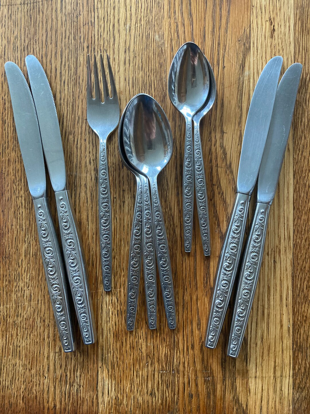 International Stainless Di Lido Floral Flatware - Etsy