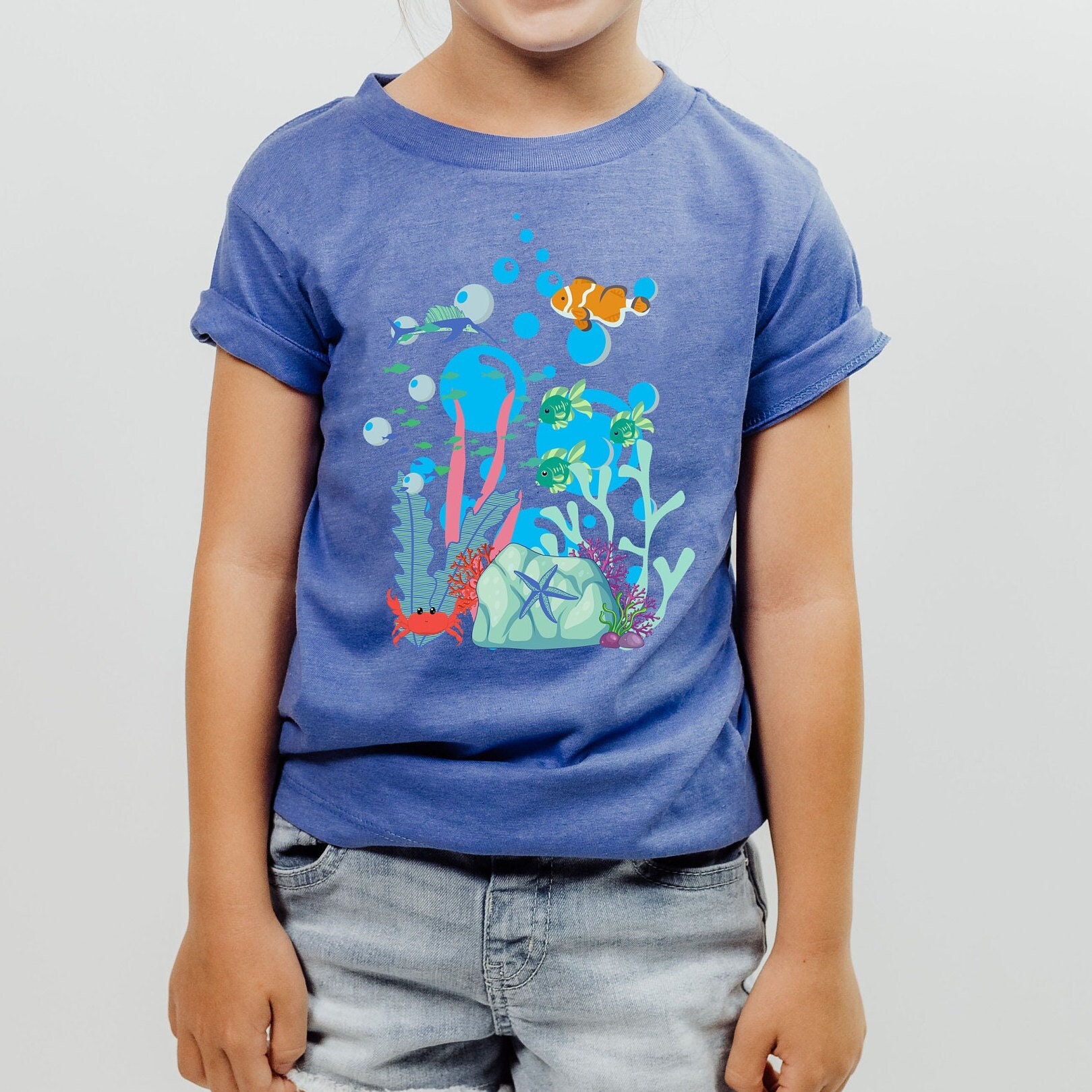 Underwater Shirt for Kids, Ocean Animals Shirt, Sea Creatures Shirt ...