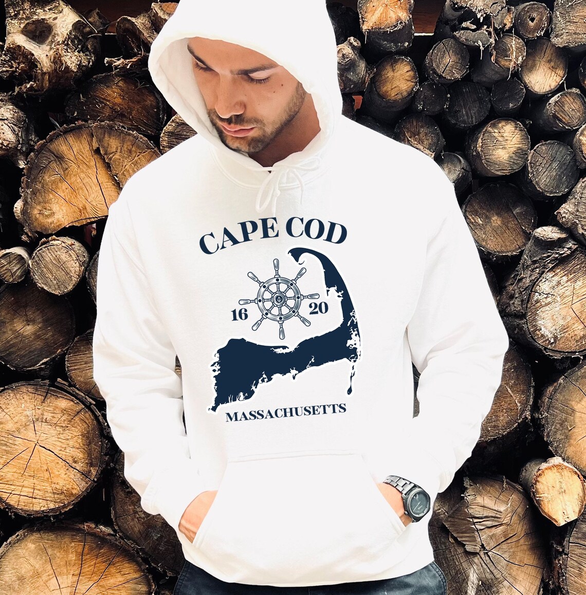 Cape Cod Massachusetts Hoodie, Nautical Hoodie, Ocean Hoodie, the Cape ...