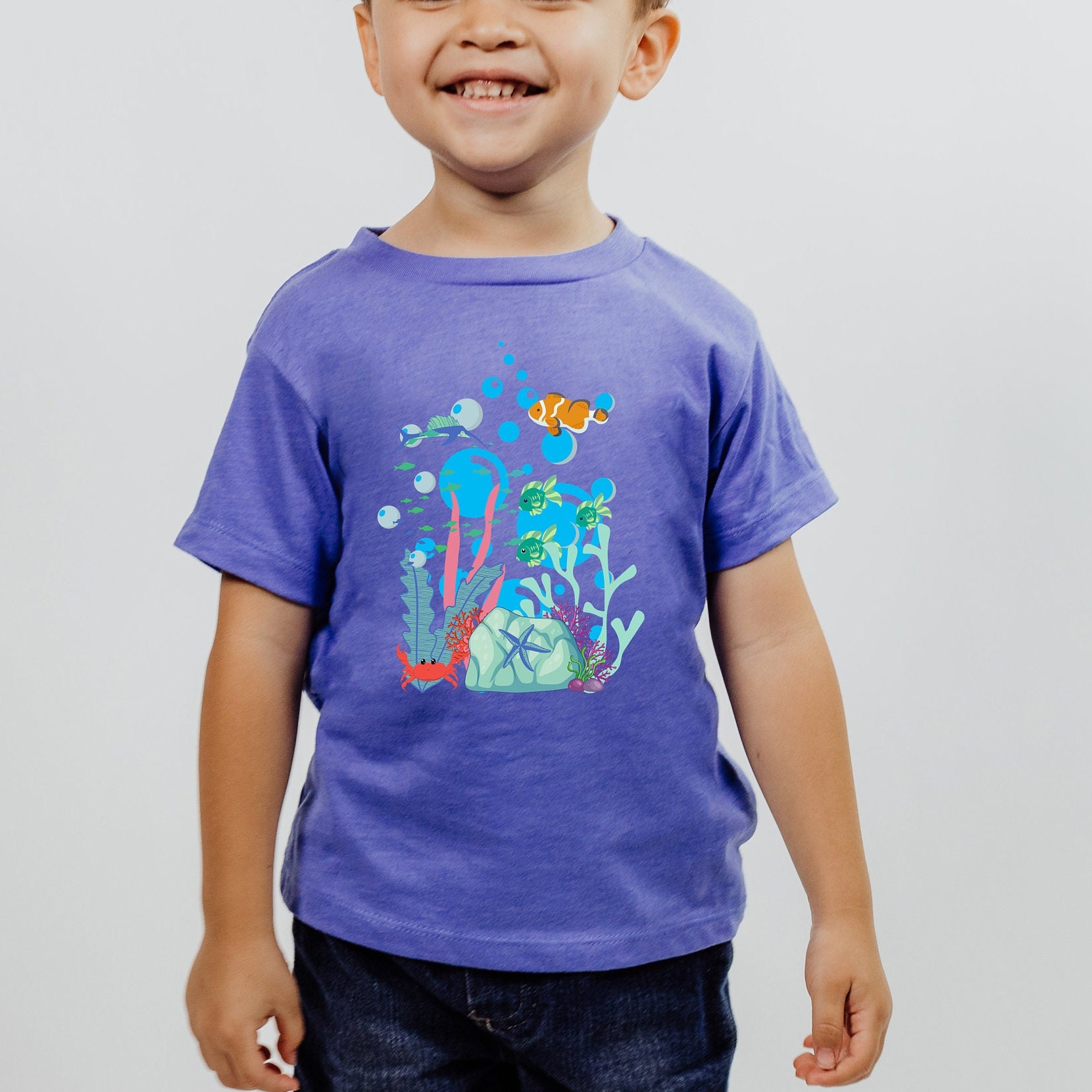 Underwater Shirt for Toddlers, Ocean Animals Shirt, Sea Creatures Shirt ...