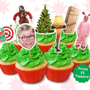 A Christmas Story Cupcake Toppers Christmas Movie Decorations 90s ...