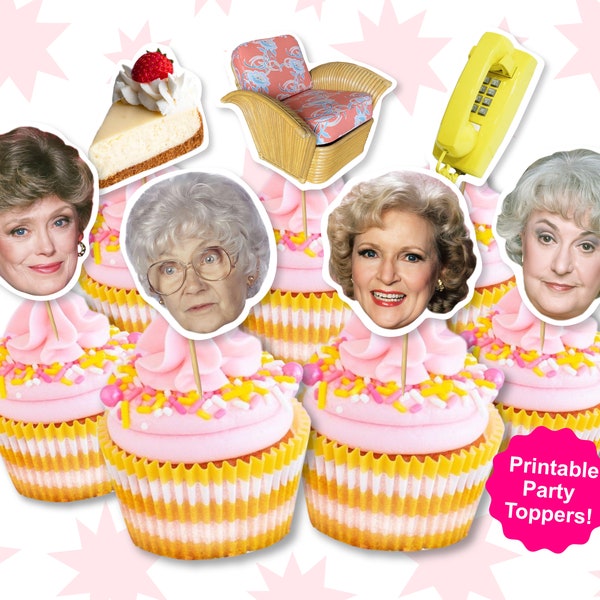 Golden Girl Cupcake Toppers - Etsy
