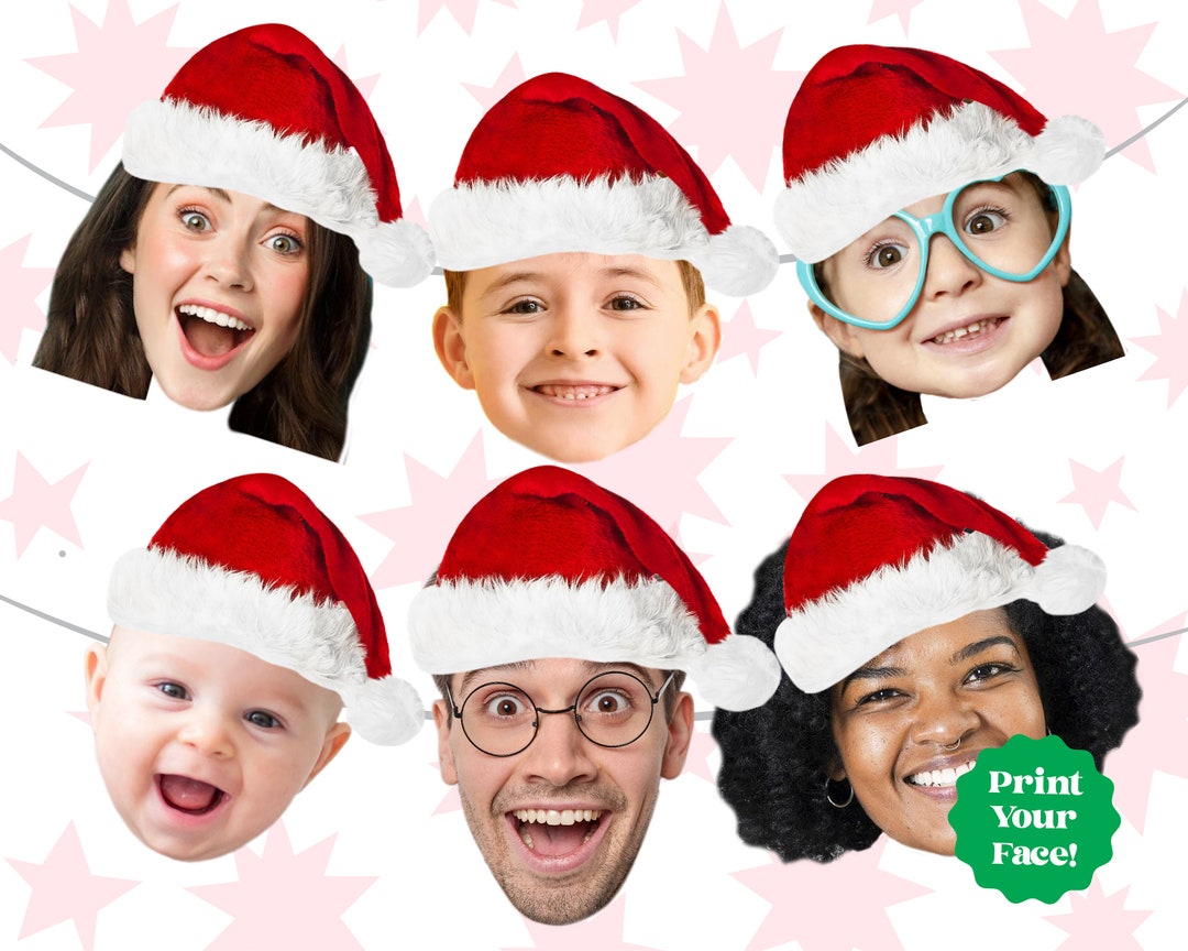 Santa Hat Custom Photo Banner Custom Christmas Photo Banner Santa Photo ...