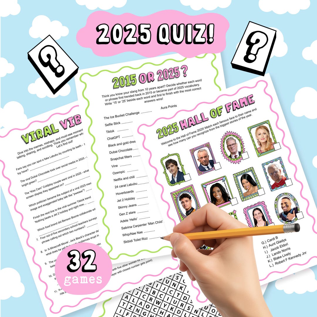 2025 Pop Culture Quiz End of Year Party Christmas Office Party Games ...