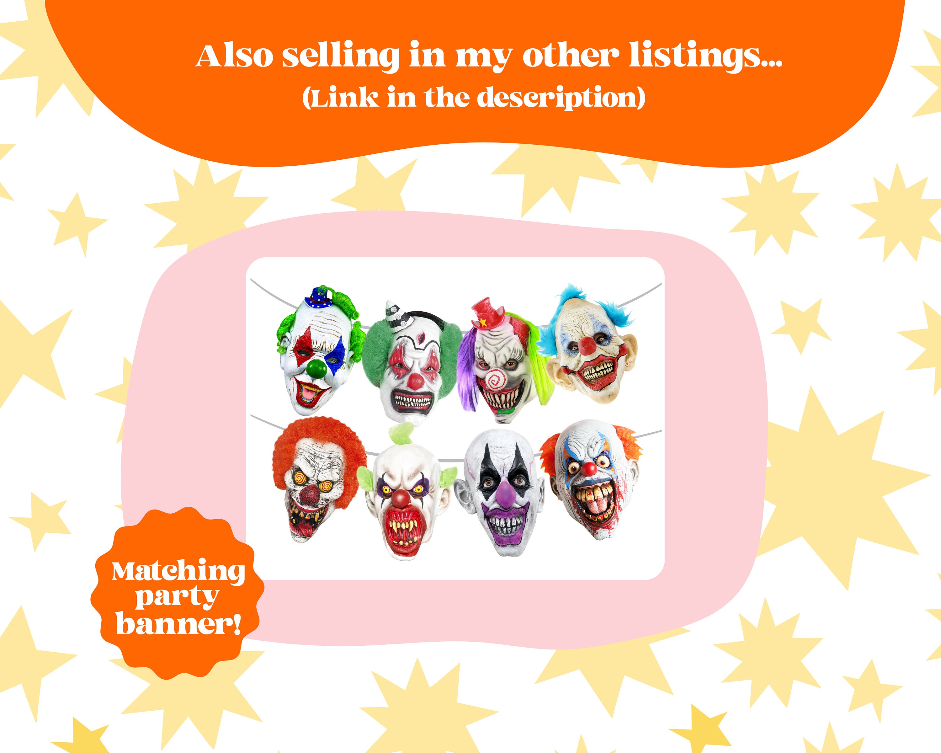 Killer Clown Cupcake Toppers Halloween Cupcake Horror - Etsy