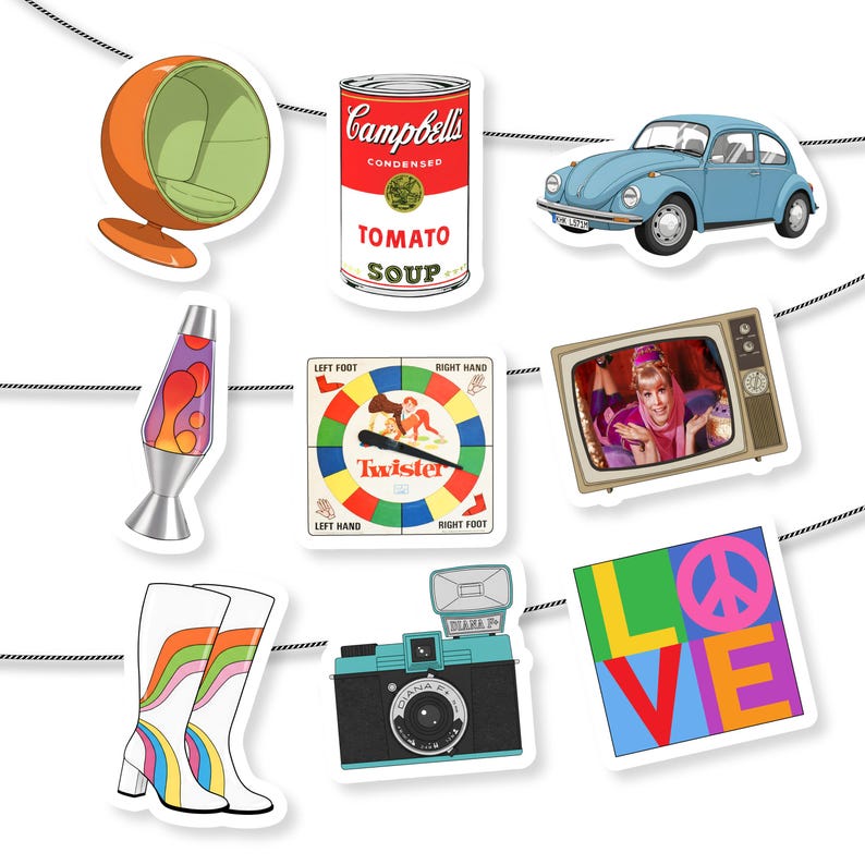 60s Party Banner Decorations, 60s Decor - Etsy