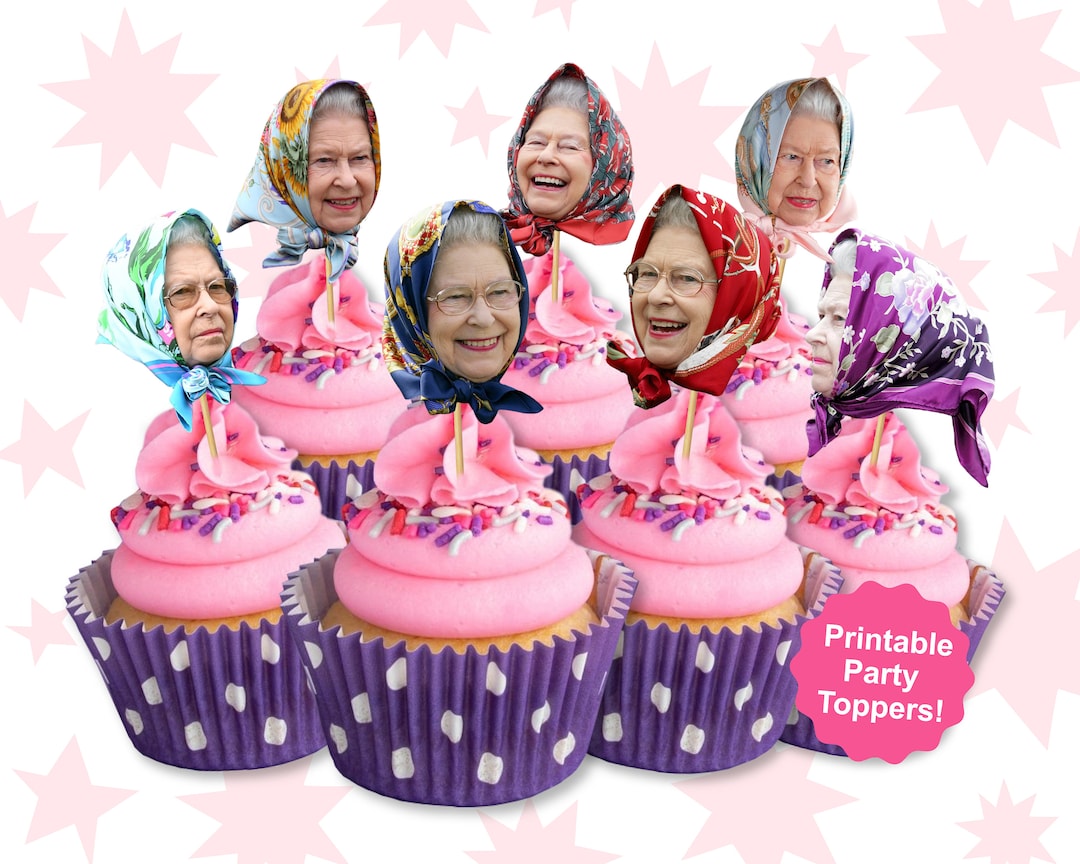 Queen Elizabeth Cupcake Toppers- Queen Elizabeth Party - Queen ...