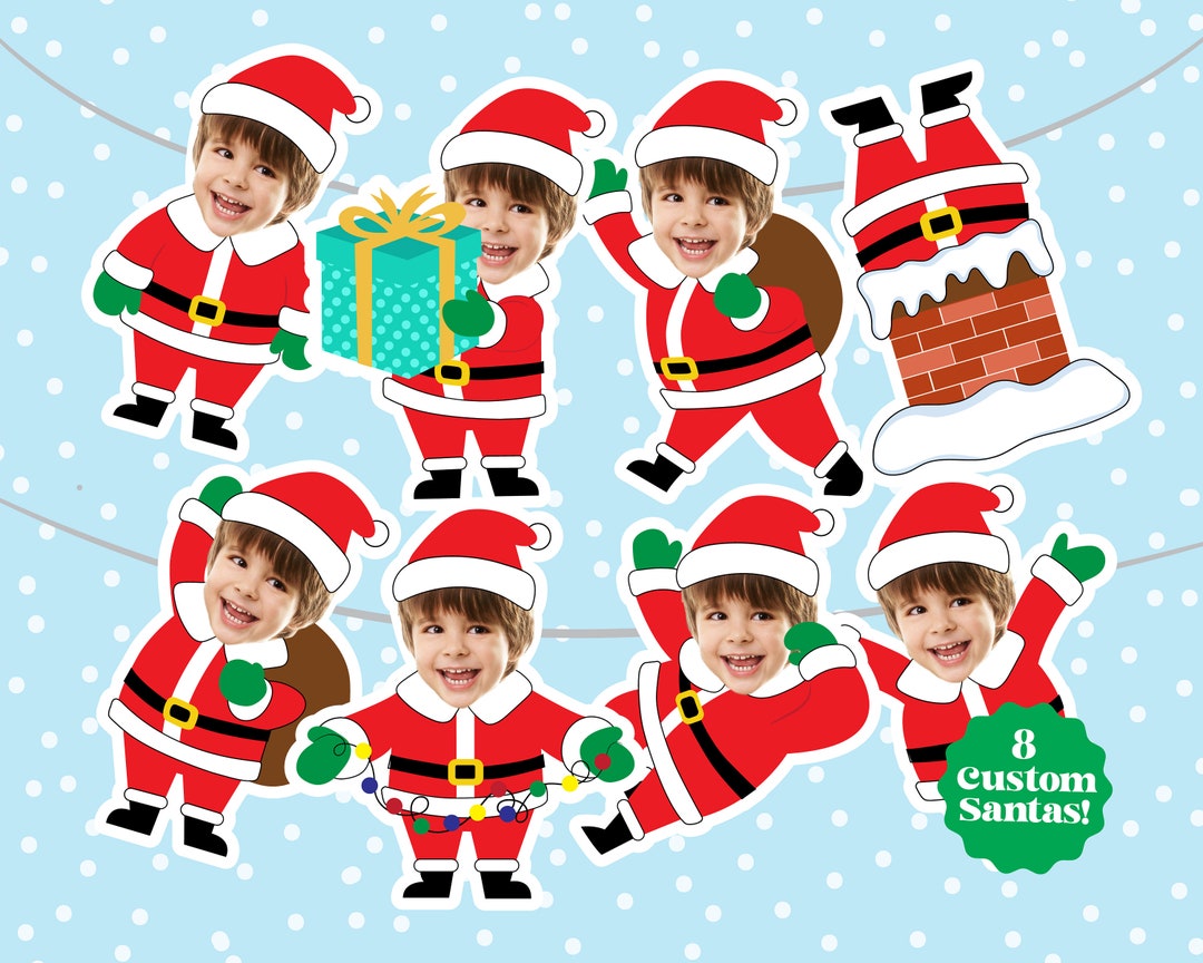Santa Custom Photo Banner Add Your Photo Custom Christmas Photo Banner ...