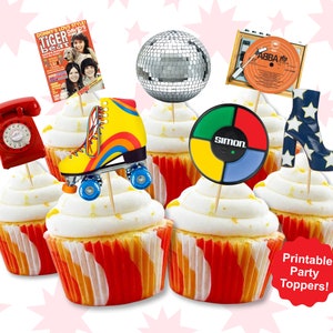 70s Cupcake Toppers- 70s Party Decorations - 70s Party Decor - 70s ...