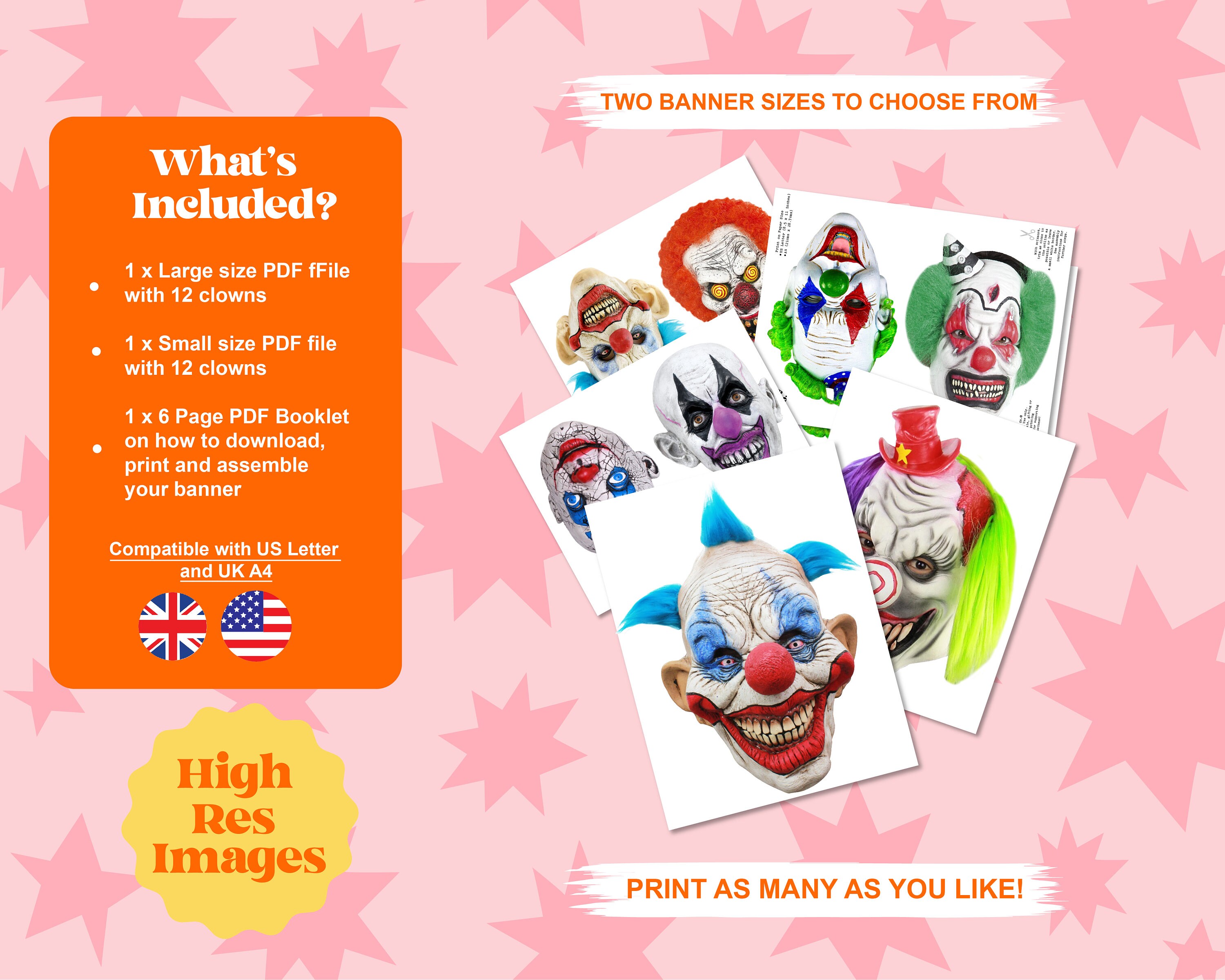 Killer Clowns Banner Halloween Banner Horror Party - Etsy