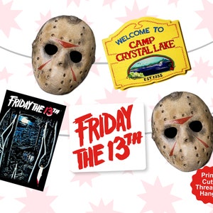 Friday 13th Banner - Jason Voorhees Banner - Friday 13th Party - Jason ...