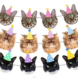 Custom Cat Photo Banner Cat Birthday Banner Pet Photo Banner ...