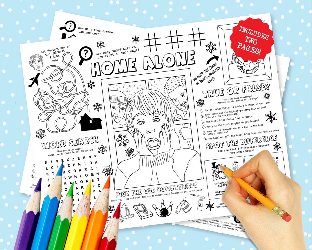 Home Alone Activity Sheet -home Alone Party- Home Alone Quizz - Home ...