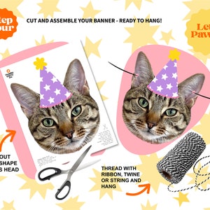 Custom Cat Photo Banner Cat Birthday Banner Pet Photo Banner ...