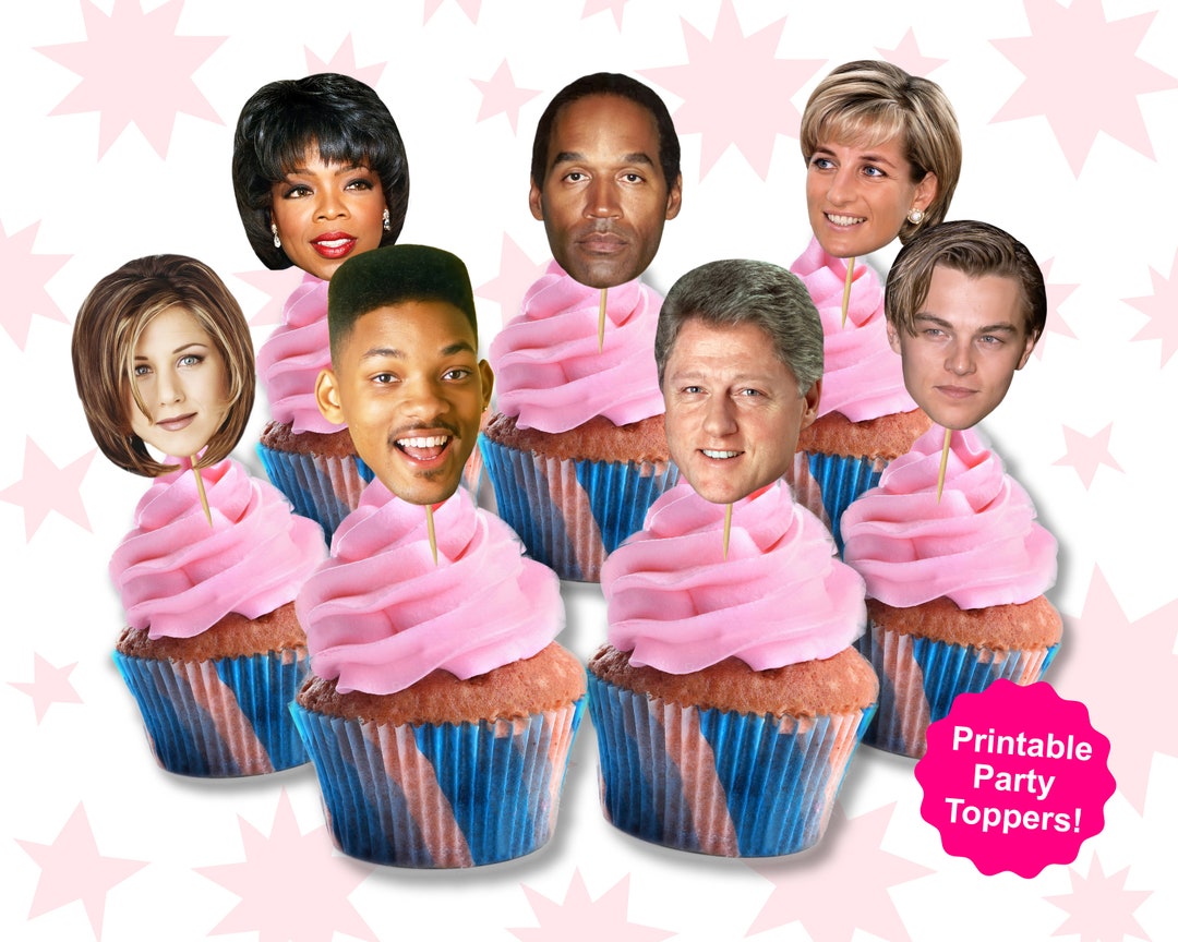 90s Icons Cupcake Toppers 90s Party Decorations 90s Party Decor 90s ...