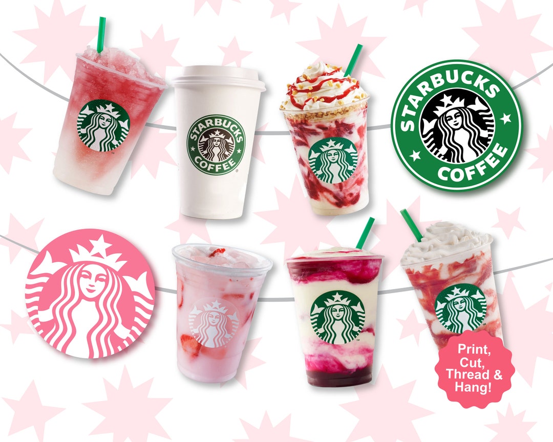 Pink Starbucks Banner - Starbucks Theme Party -starbucks Decorations ...