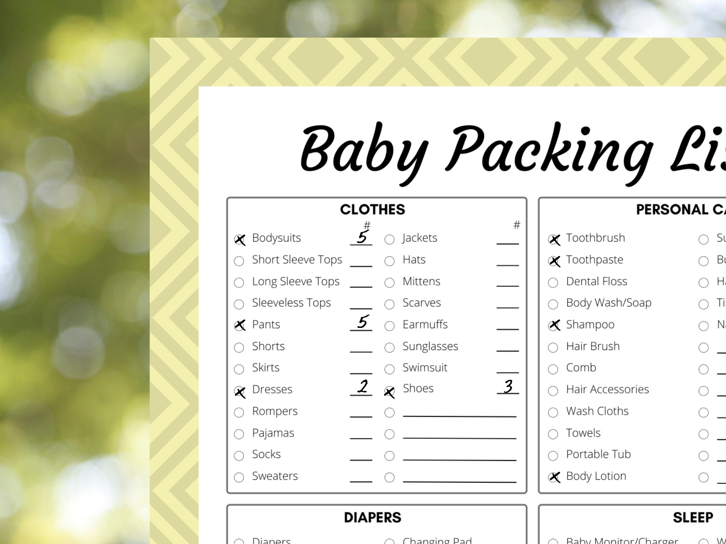 Baby Packing List Baby and Infant Packing Checklist Baby Travel ...