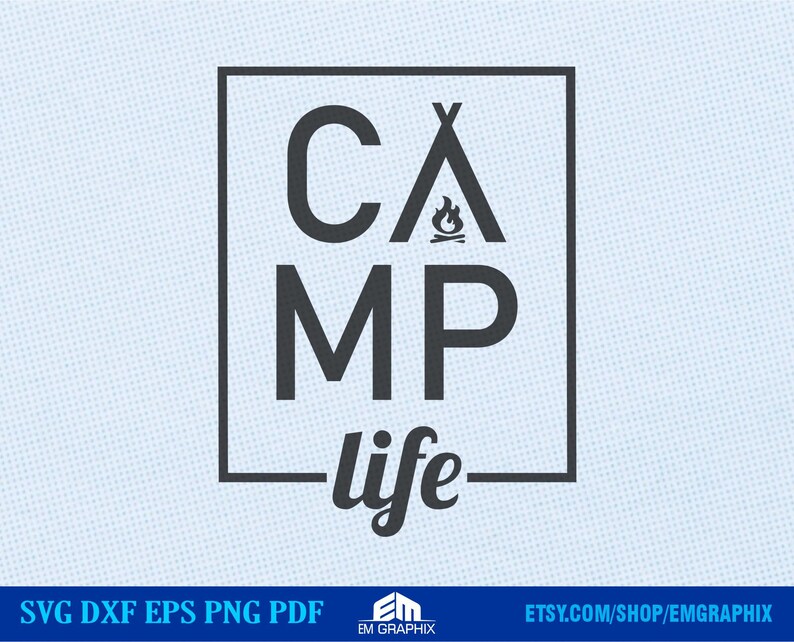 Camping Svg Camp Life Square Frame SVG Minimalist Camping - Etsy