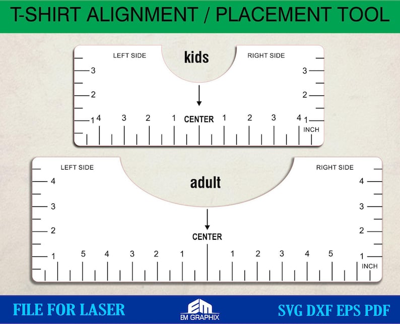 Tshirt Alignment Tool Svg, | Tshirt Ruler Guide | T Shirt Printing ...