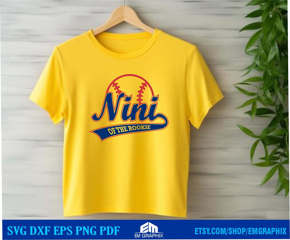 Nini of the Rookie SVG: Baseball Birthday Shirt Design (digital ...