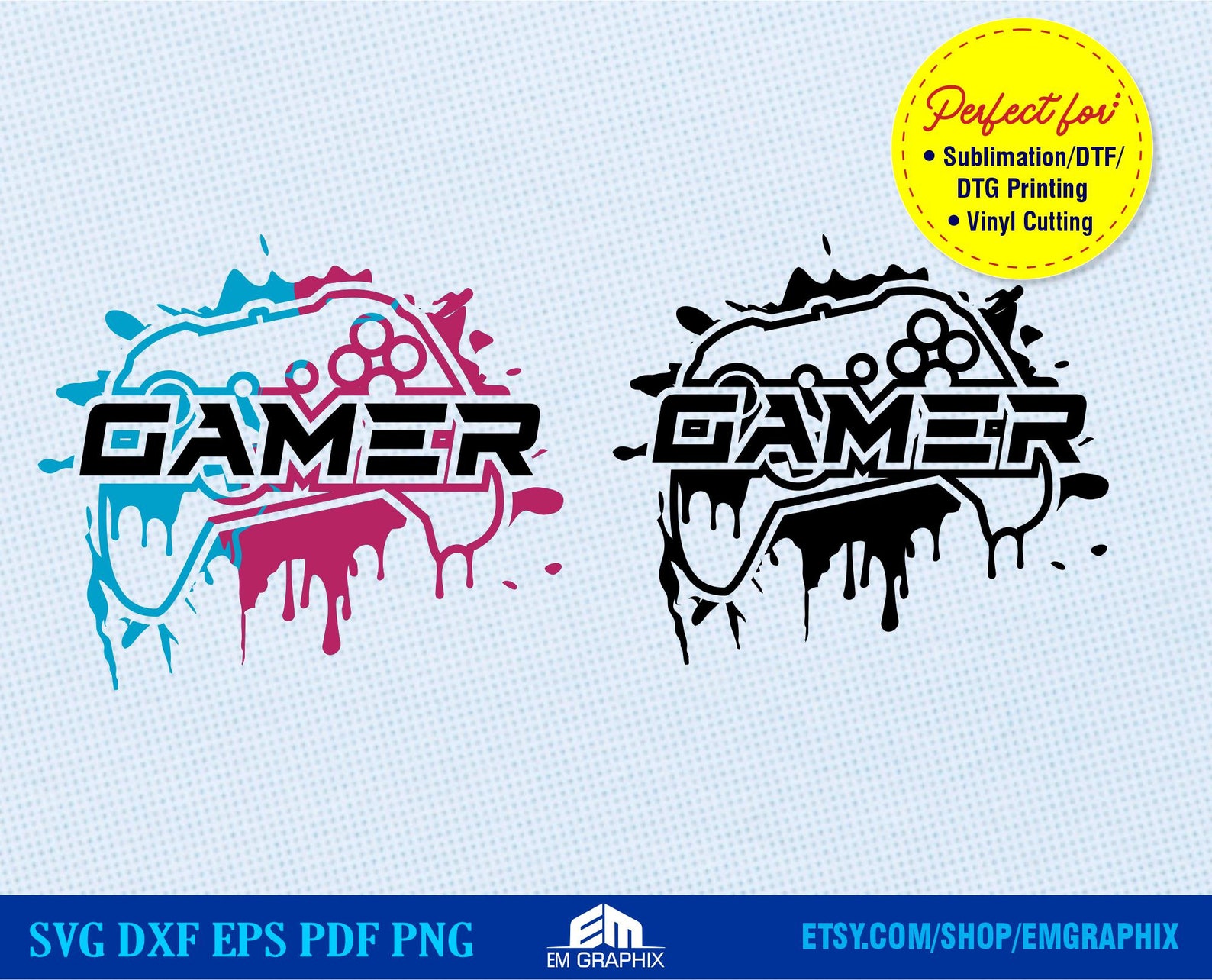Gamer PNG SVG Gaming Sublimation Print and Vinyl Cut File - Etsy