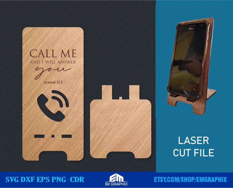Cellphone Stand Template for Laser CNC Cutting Engraving - Etsy