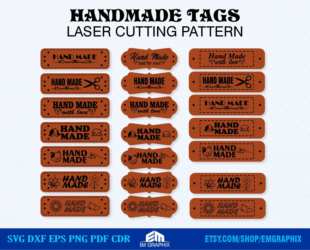 Handmade Tag Laser Cutting File, Leather Tag Cut Pattern for Laser ...