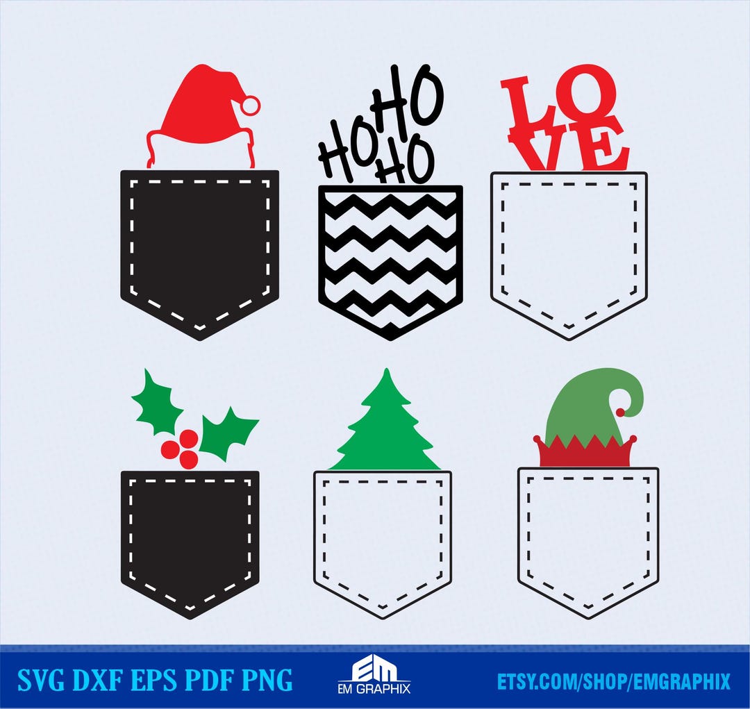 Christmas Pocket SVG Bundle: Shirt Design, Decoration (digital Download ...