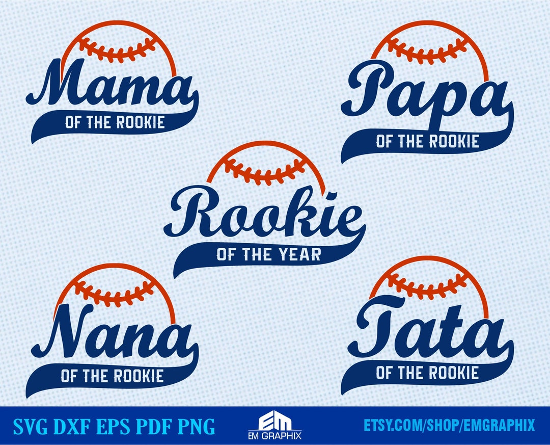 Rookie of the Year Family Svg - Nana, Papa, Tata, Mama of the Rookie ...