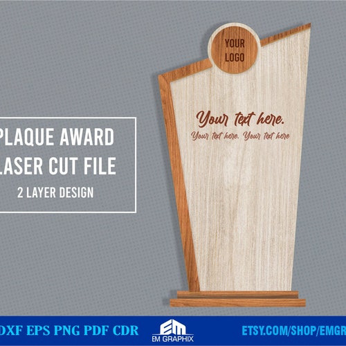 Trophy Award Laser Cut File Plaque Shape Cut Pattern Wood - Etsy