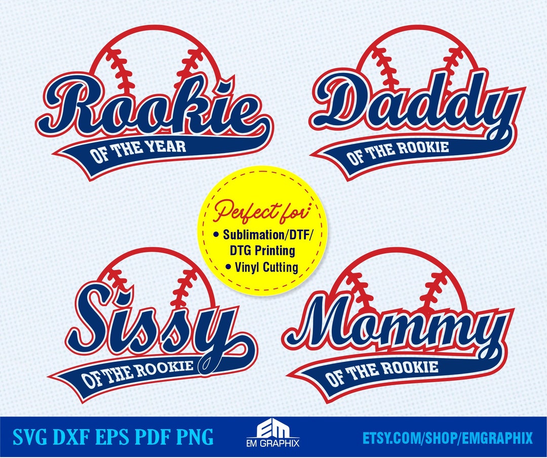 Rookie of the Year Svg | Baseball Family Matching Shirt SVG - Mommy ...