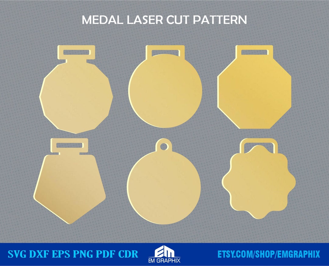 Medal Laser Cut File, Medal Laser Cutting Pattern | Blank Medal Cut ...