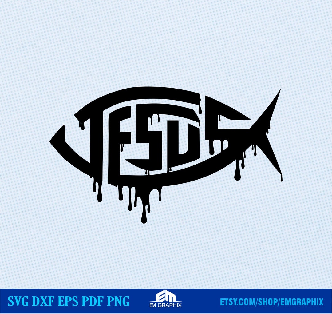 Dripping Jesus Fish SVG: Christian Ichthys Symbol (digital Files) - Etsy