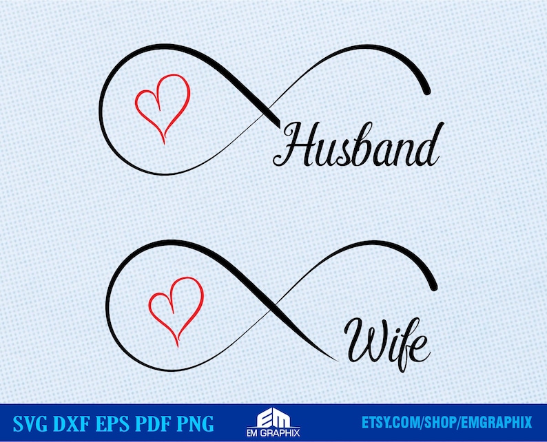 Husband and Wife Cut File Design - Svg, Dxf, Png, Eps | Couple Hubby ...