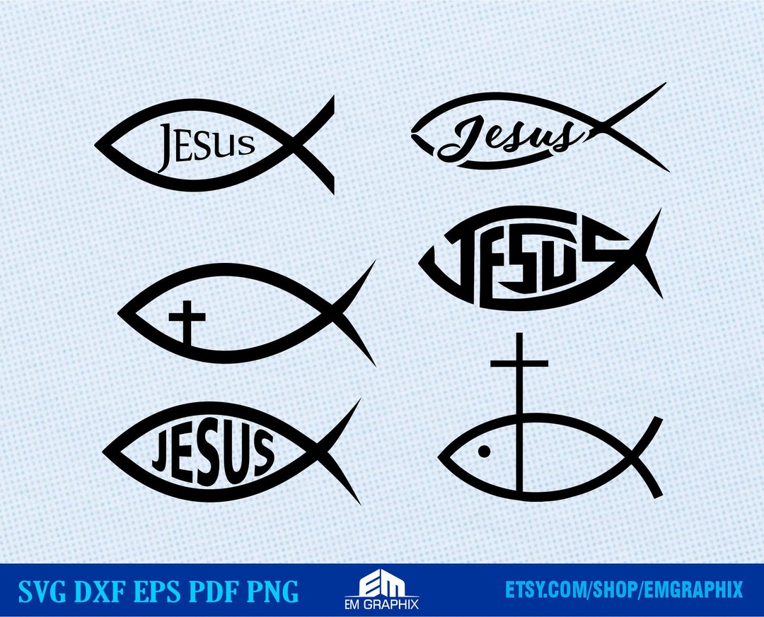 Jesus Fish SVG: Christian Religious Icon Clipart (digital Download) - Etsy